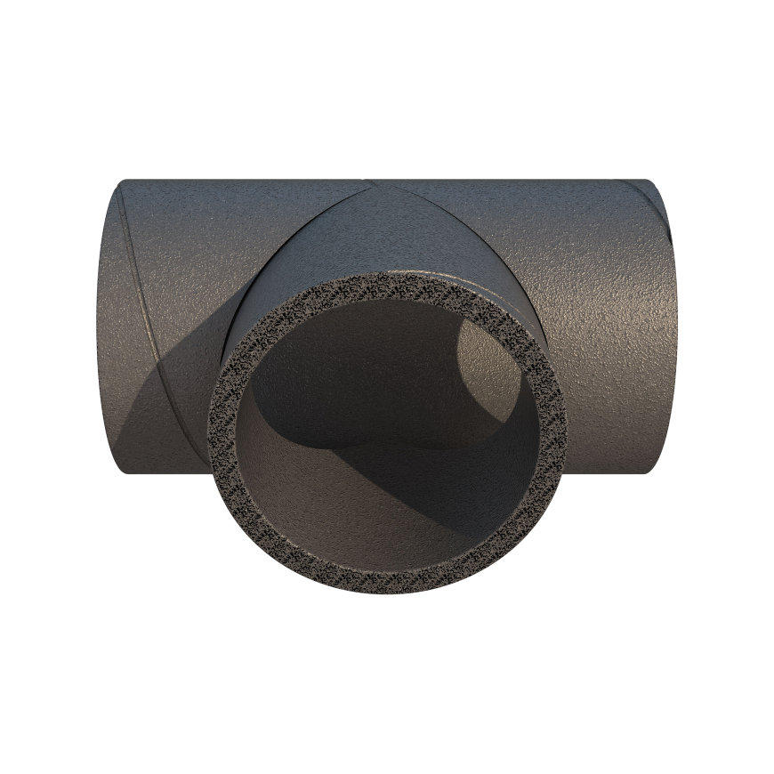 Ubbink Aerfoam T-stuk 90°, epe, grijs, 125 mm - Wildkamp.nl