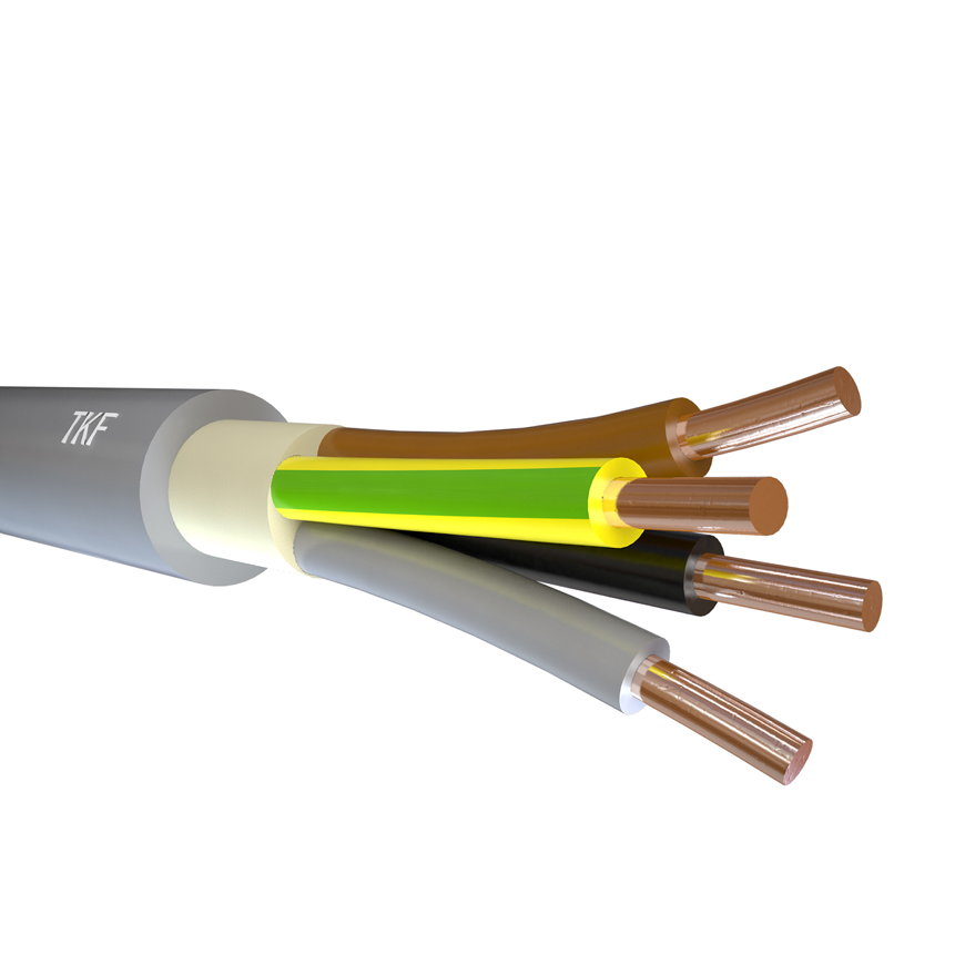 TKF YMz1K installatiekabel, Cca 0,6/1 kV, 4G 1,5 rm, l = maximaal 100 m - YMvK installatiekabel ...